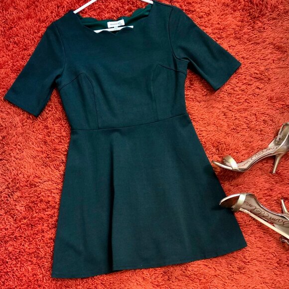 Dresses | Monteau Los Angeles Bottle Green Aline Dress Ps | Poshmark